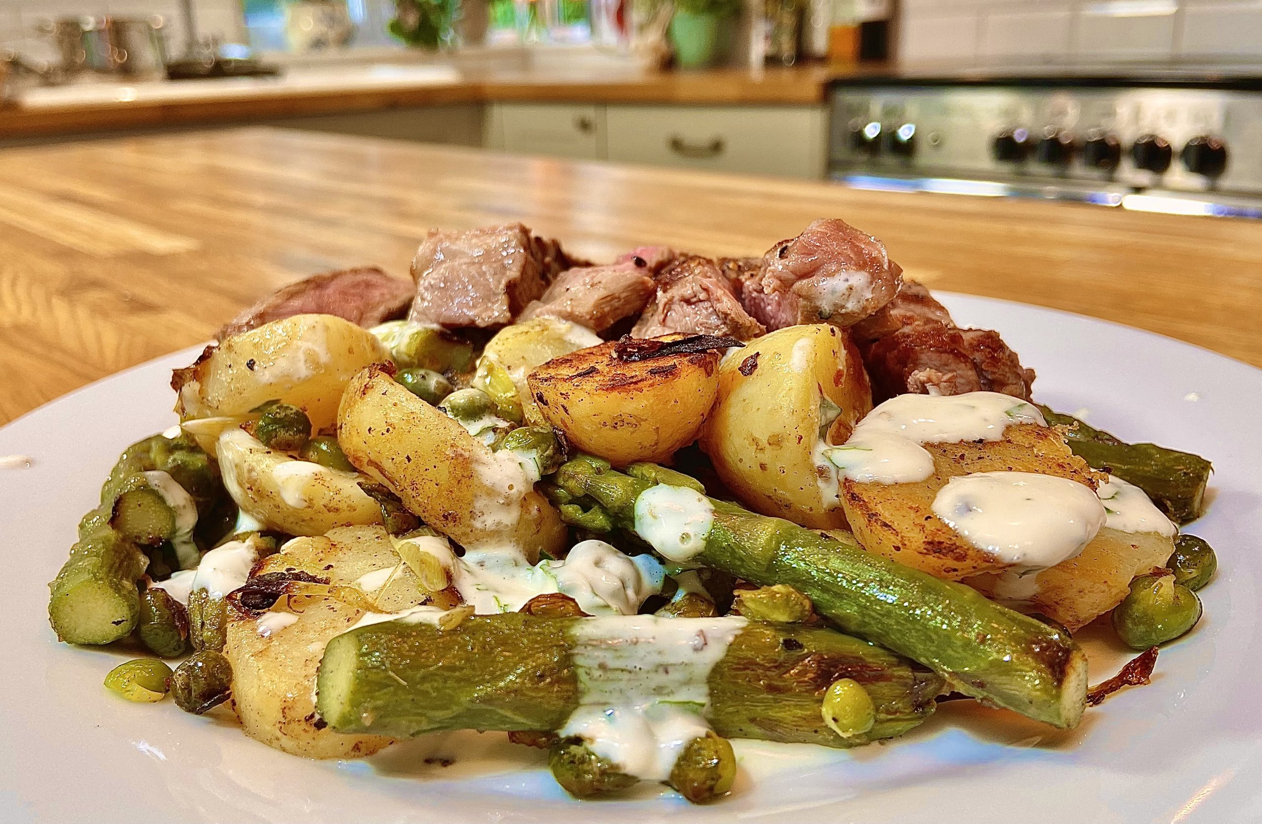 SPRING LAMB WITH JERSEY ROYALS AND SAUTÉED VEG – The Earth & Ocean Food ...